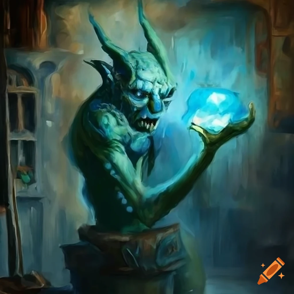 Fantasy illustration of a greedy dwarf reaching for a coin on Craiyon