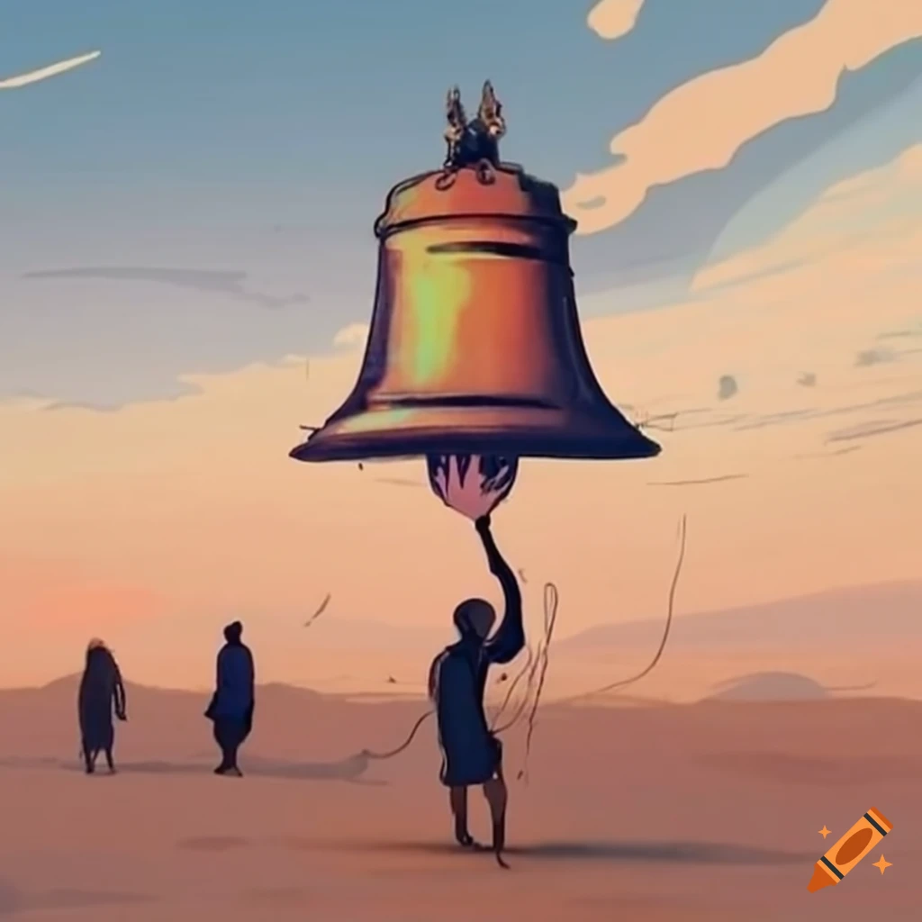 Person ringing a bell at burning man