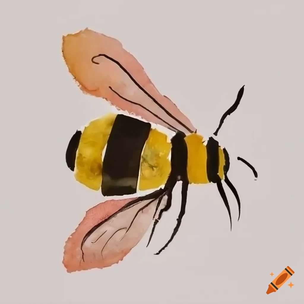 Blue meliponini bee in a schematic style on Craiyon