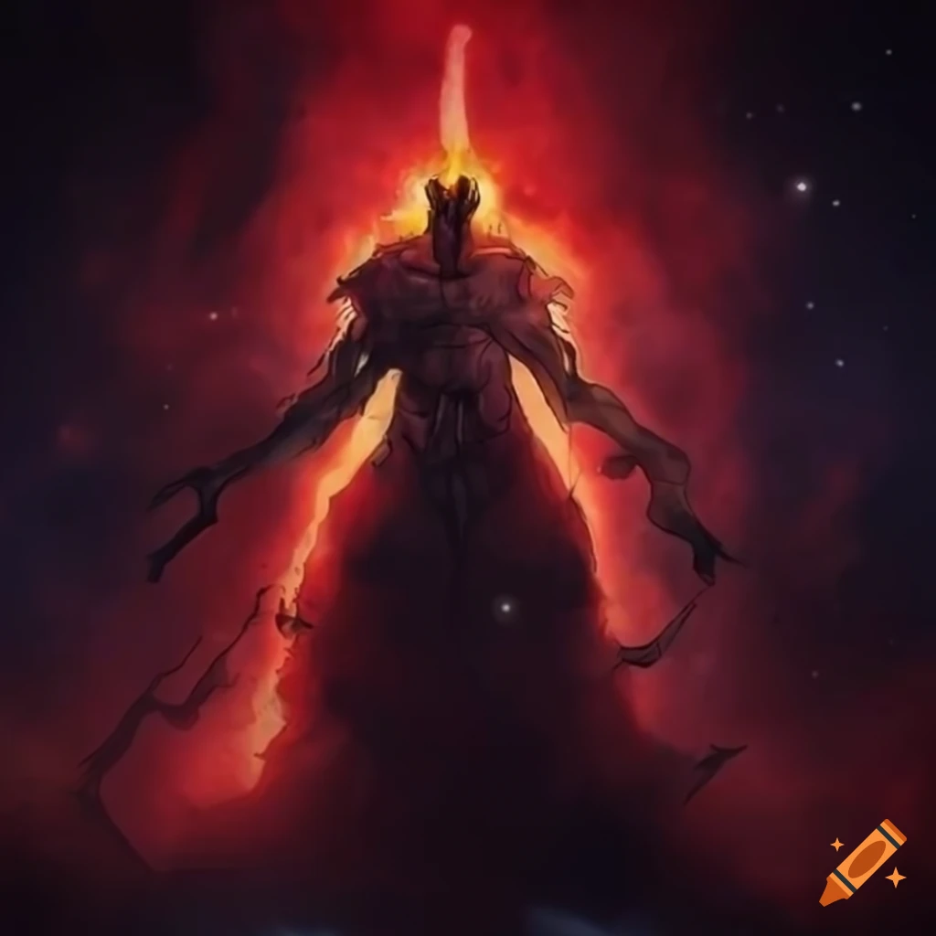 Digital art of a space demon on Craiyon