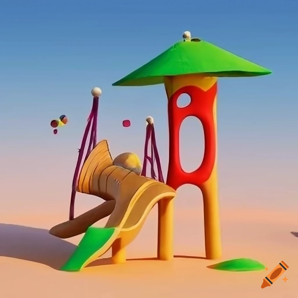 Realistic children's playground inspired by animations on Craiyon