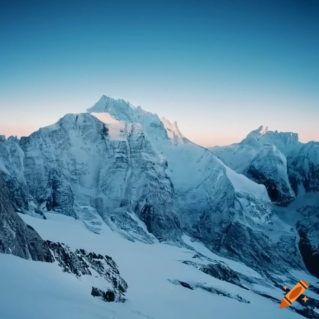 Flag on snowy mountain peak on Craiyon