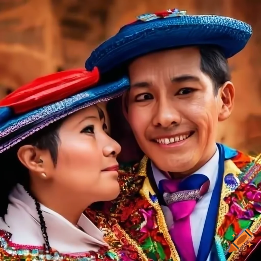 Traditional ayacucho couple in elegant attire on Craiyon