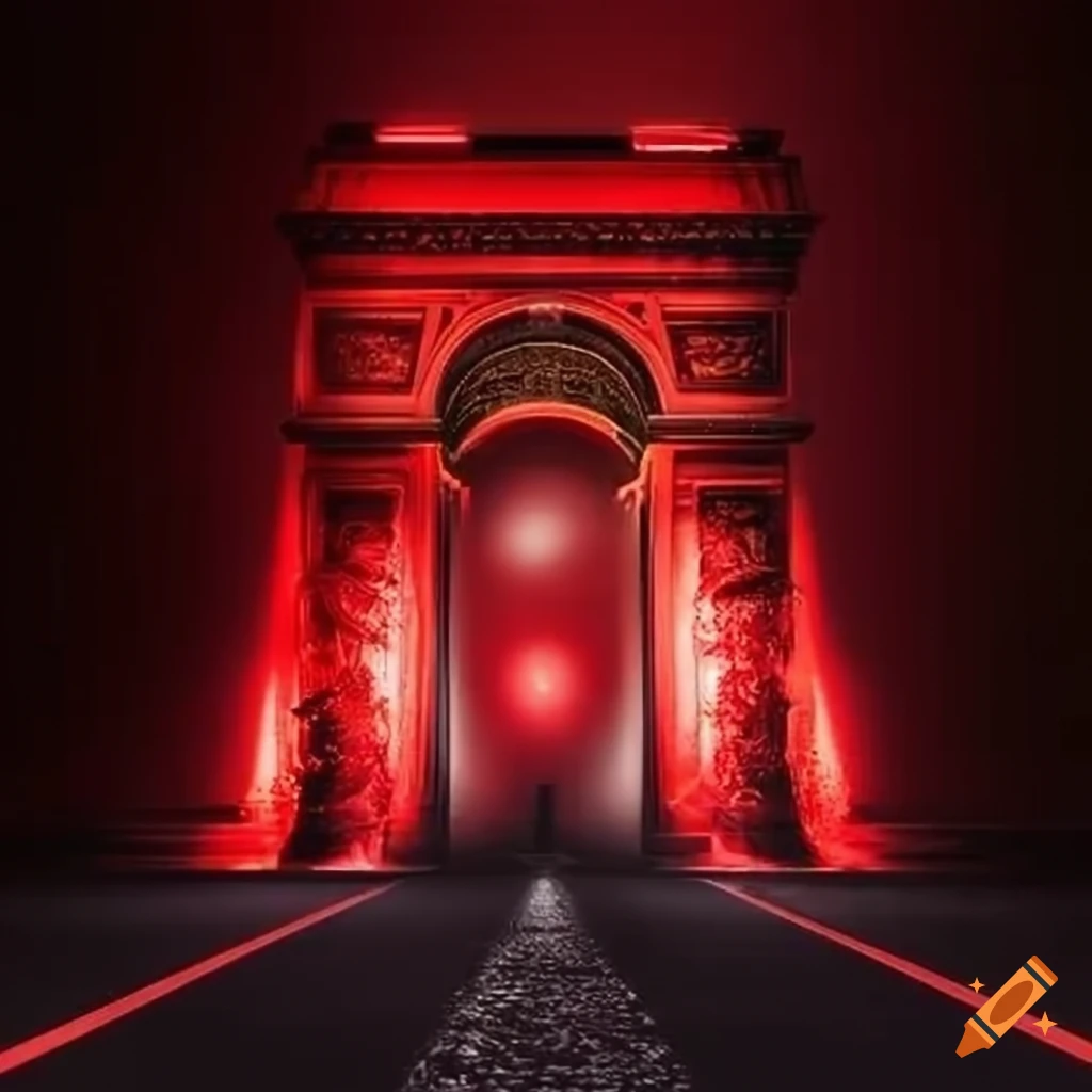 Fusion between arc de triomphe and coca cola bottle