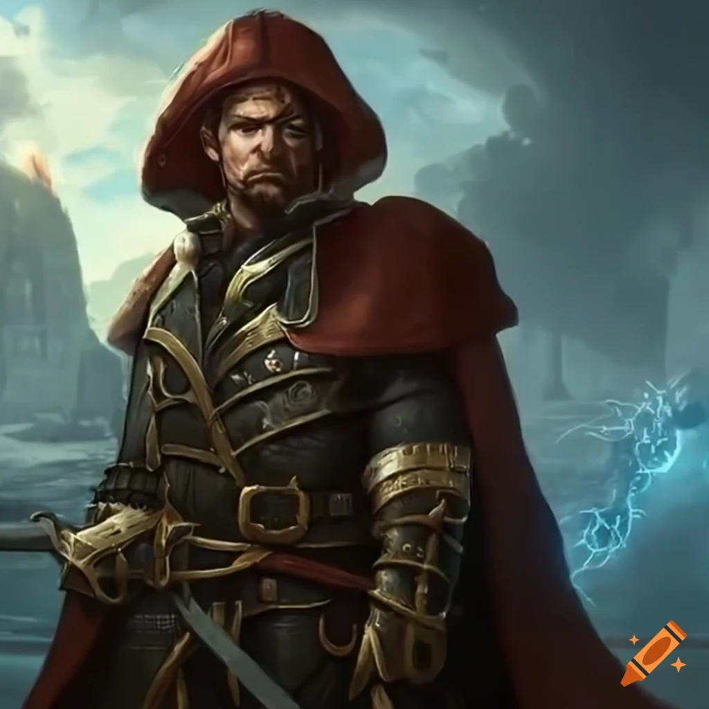 Three warriors pointing swords together in fantasy art on Craiyon