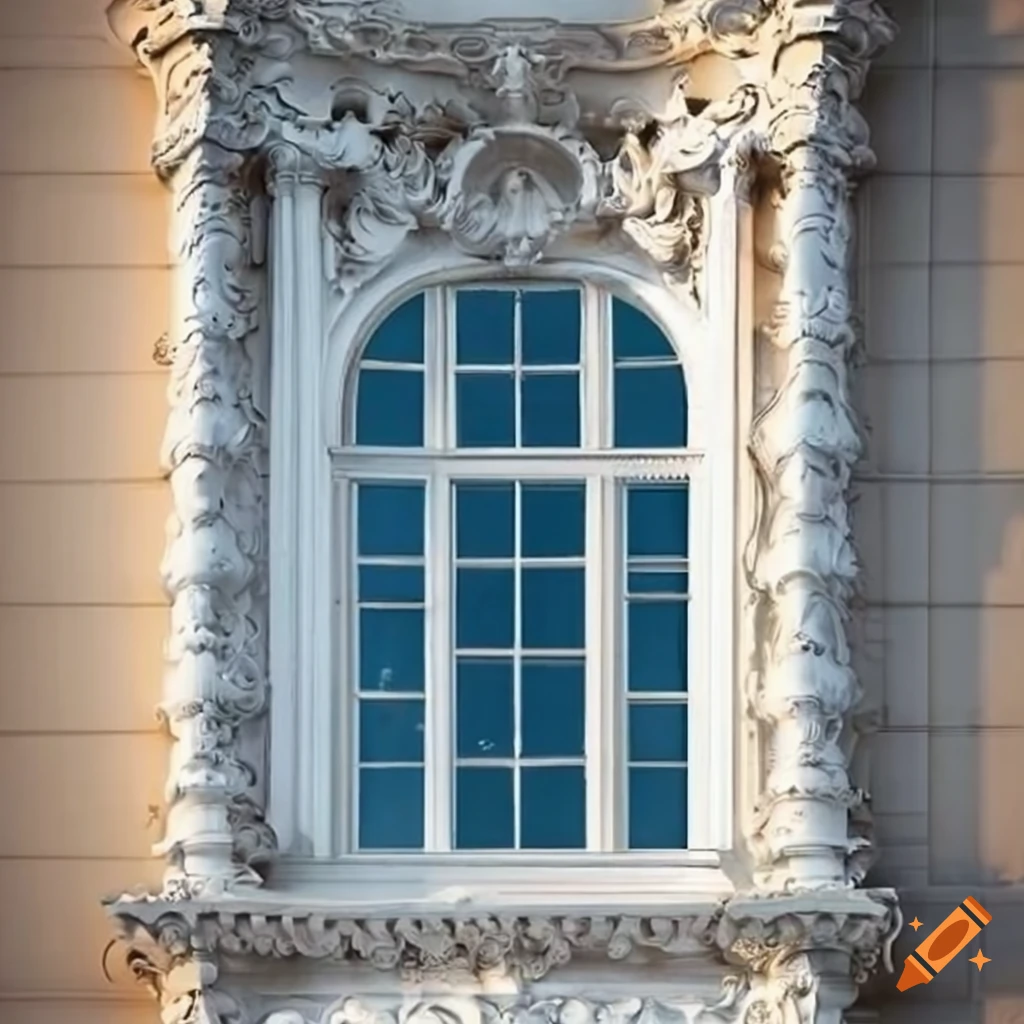 Rococo decorative facade gable on Craiyon