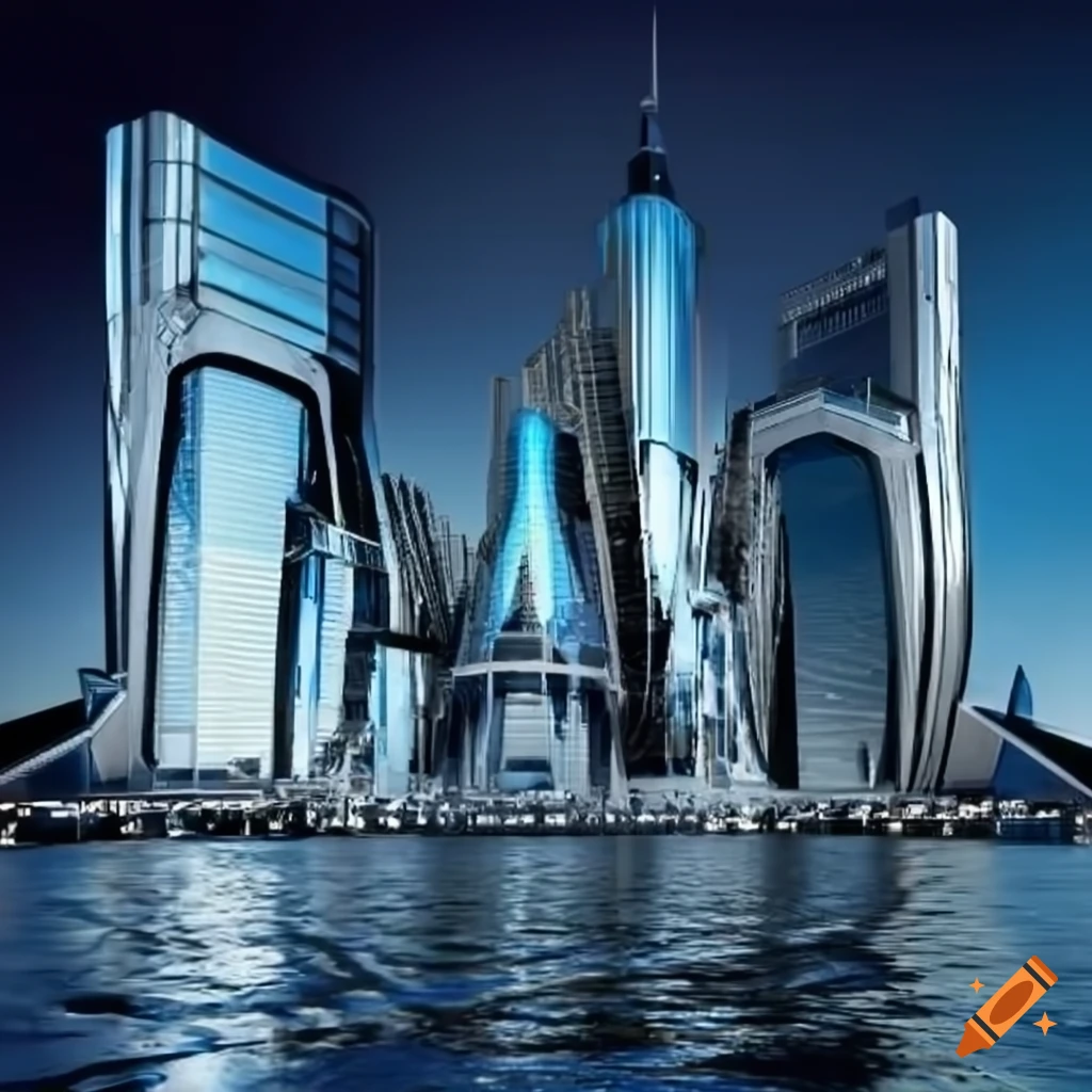 Futuristic 3d buildings on Craiyon