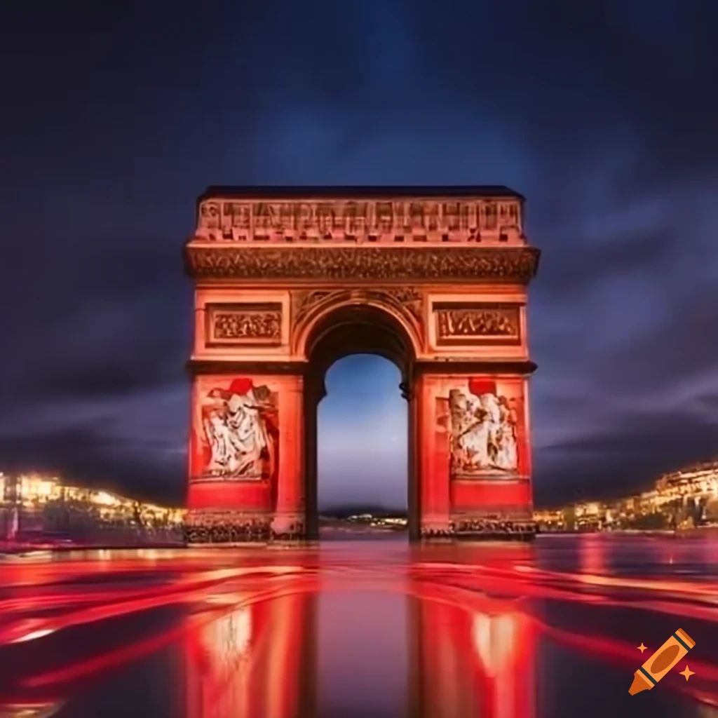 Fusion between arc de triomphe and coca cola bottle