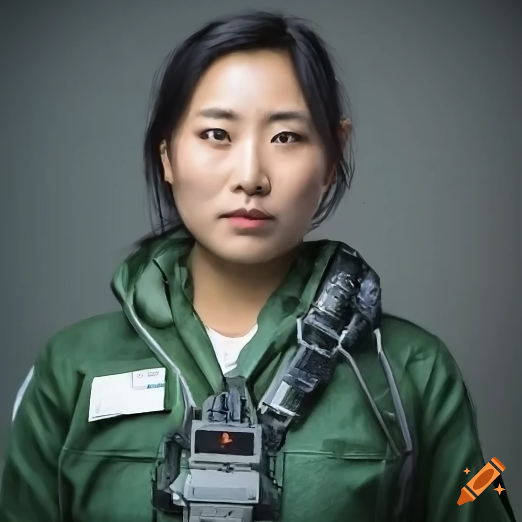 Portrait of an Asian female battletech pilot on Craiyon