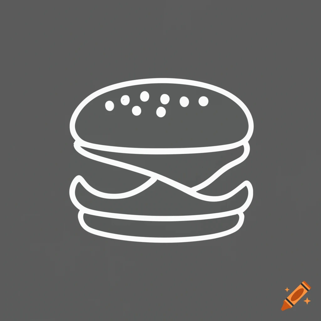 Minimalistic glyph of a hamburger on Craiyon