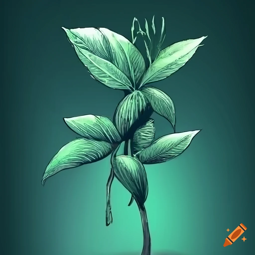 Dnd style artwork of windleaf plant with gossamer-thin silvery leaves ...