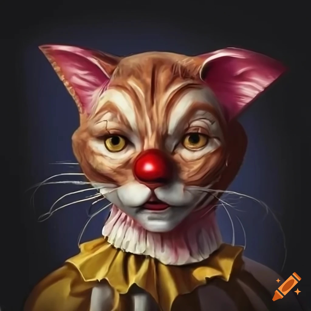 Funny image of a clown cat on Craiyon