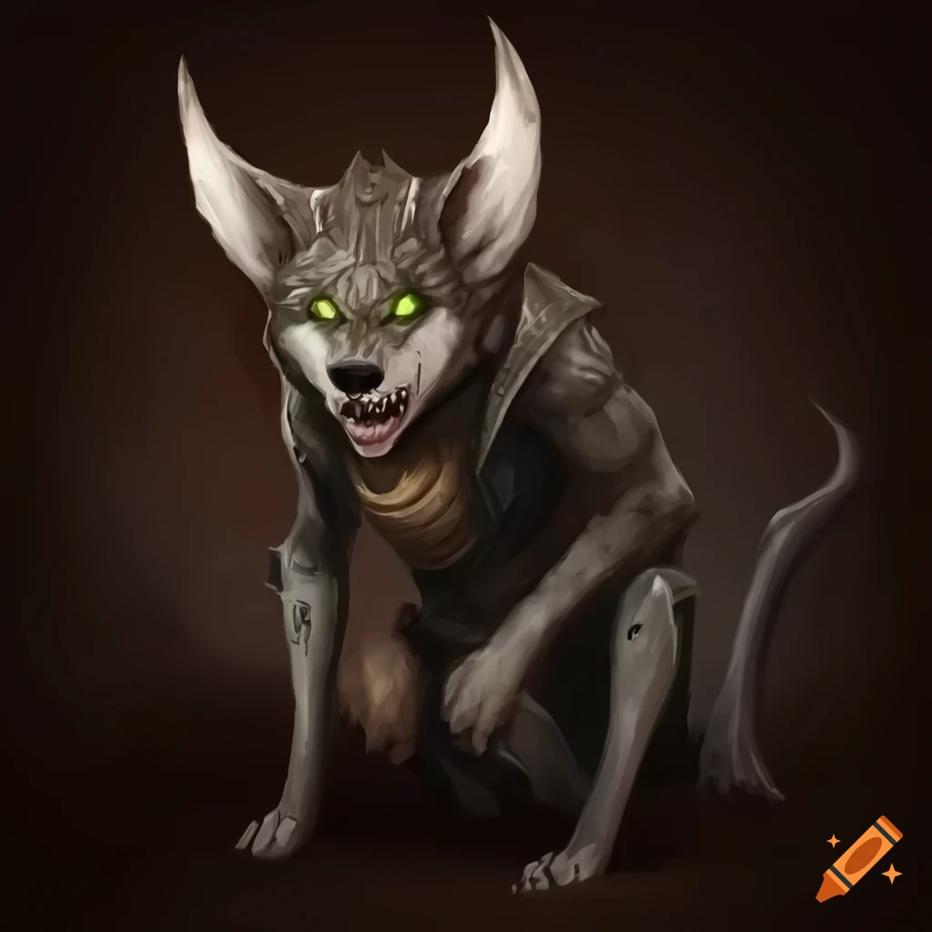 Art of a wolf bat hybrid creature on Craiyon
