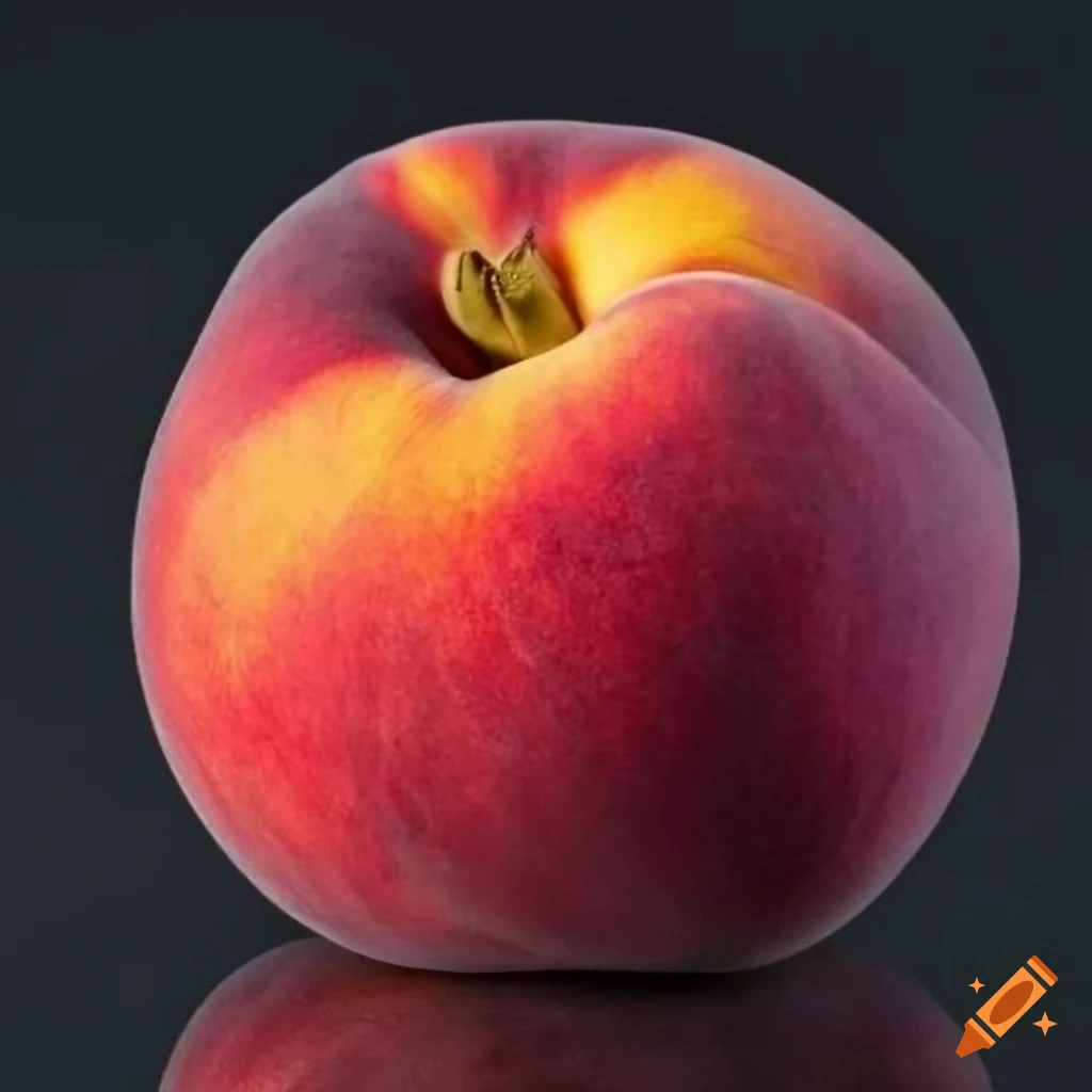 Scrumptious peach slices on ice in a still-life composition on Craiyon