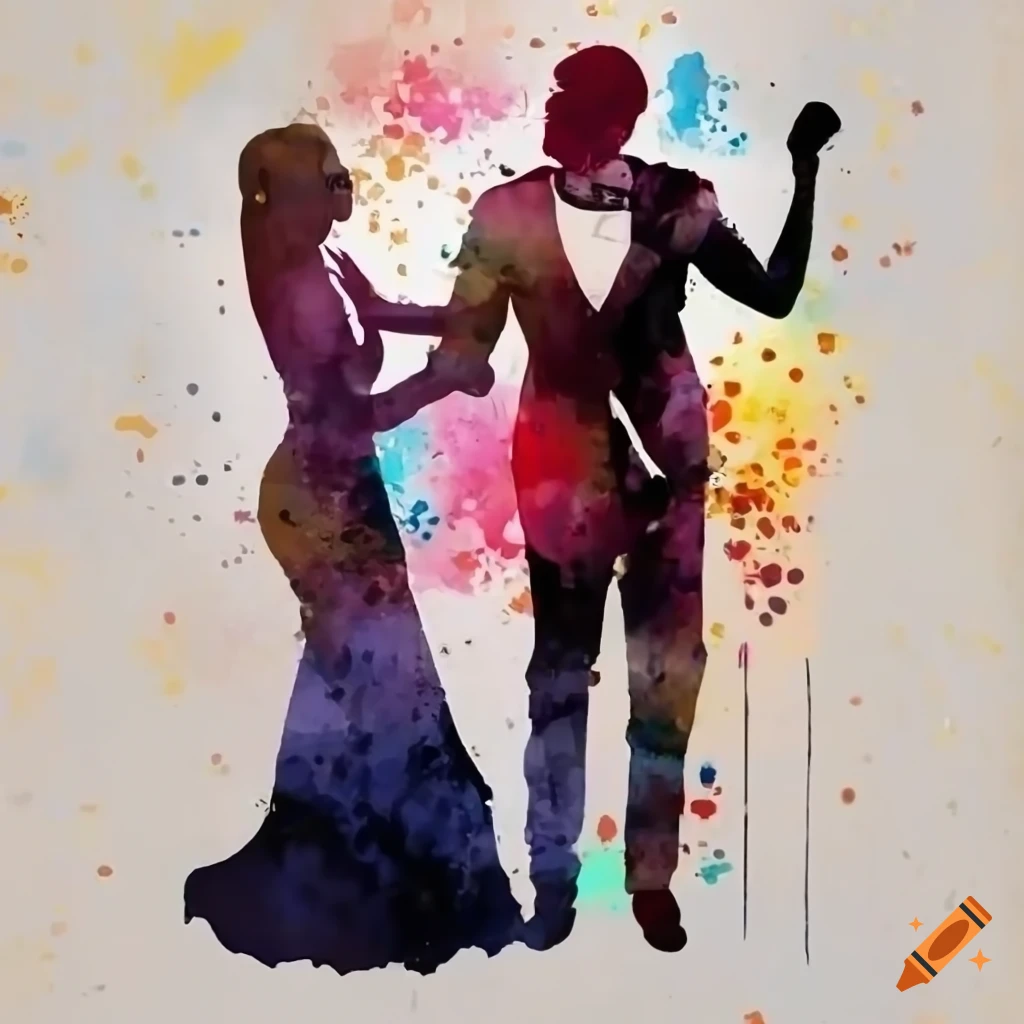 School prom poster with dancing couple and hands symbolizing ...