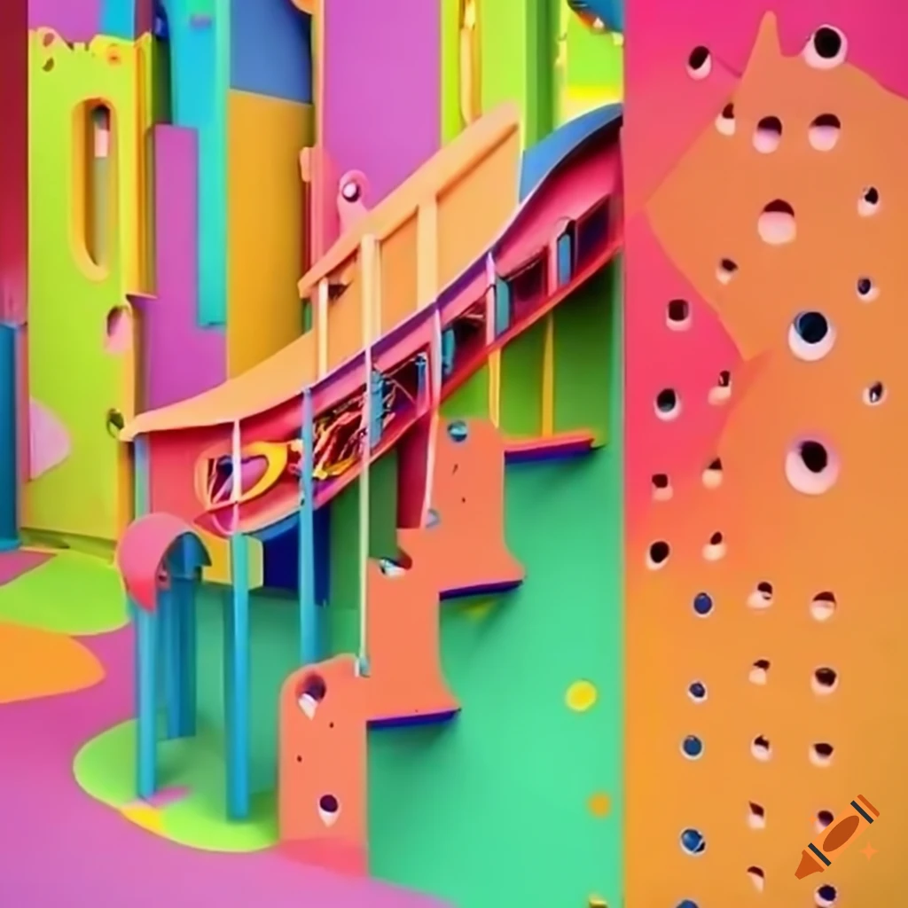 Colorful and surreal playground on Craiyon