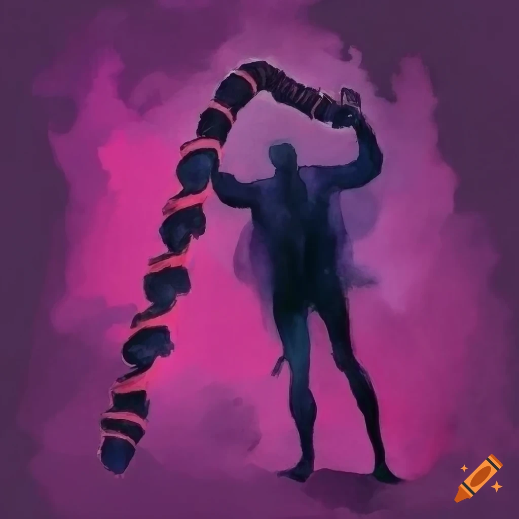 Detailed watercolor art of a savage whip on Craiyon