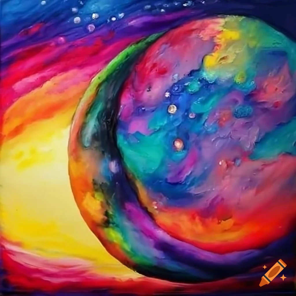 Colorful artwork of a moon on Craiyon