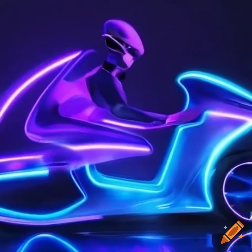 Side shot of a futuristical motorcycle at photostudio on Craiyon