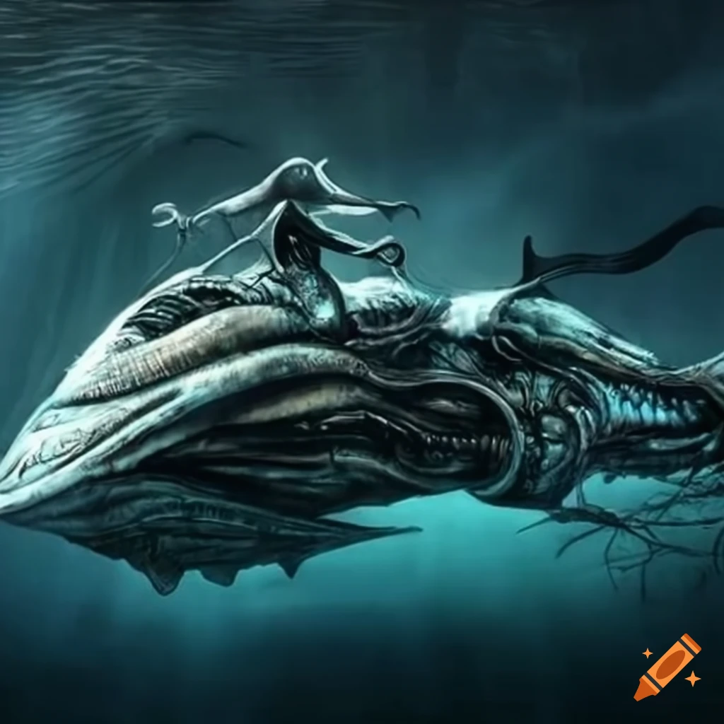 Cosmic struggle between lovecraftian creature and demonic being in ...