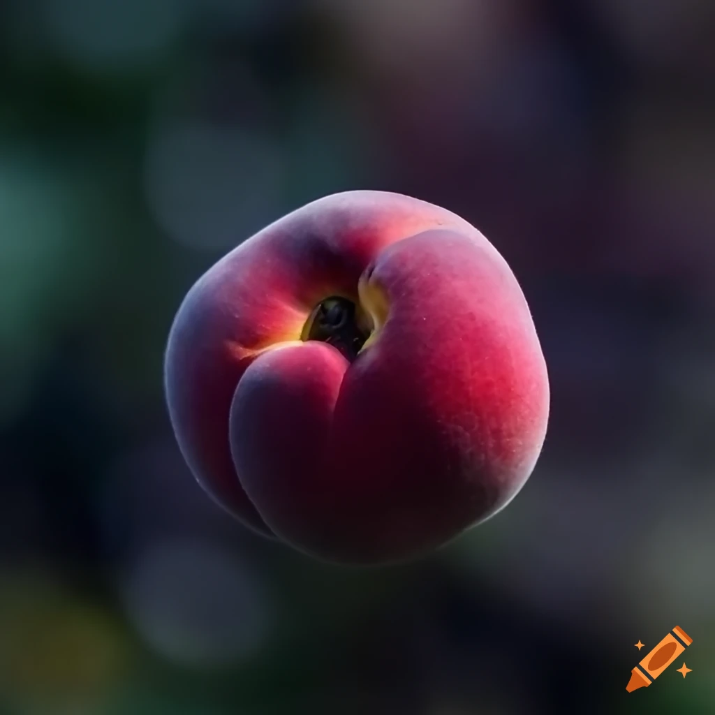 Close-up of a fuzzy peach on Craiyon