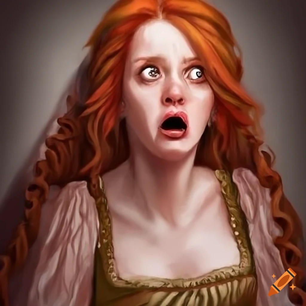 Redheaded Woman In Medieval Gown