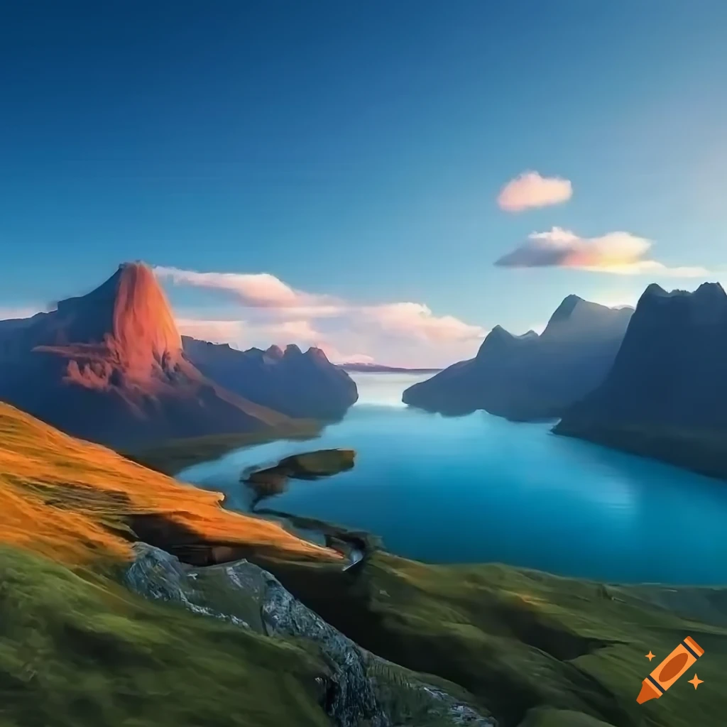 Vivid sky blue landscape in poland