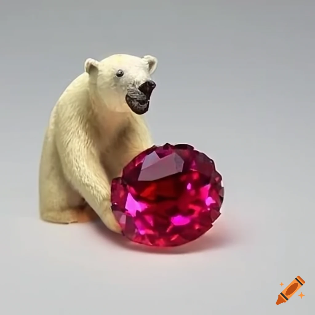 Polar bear hugging a ruby gem