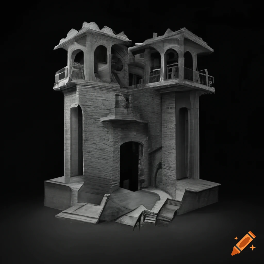 Strange dark structures in escher style