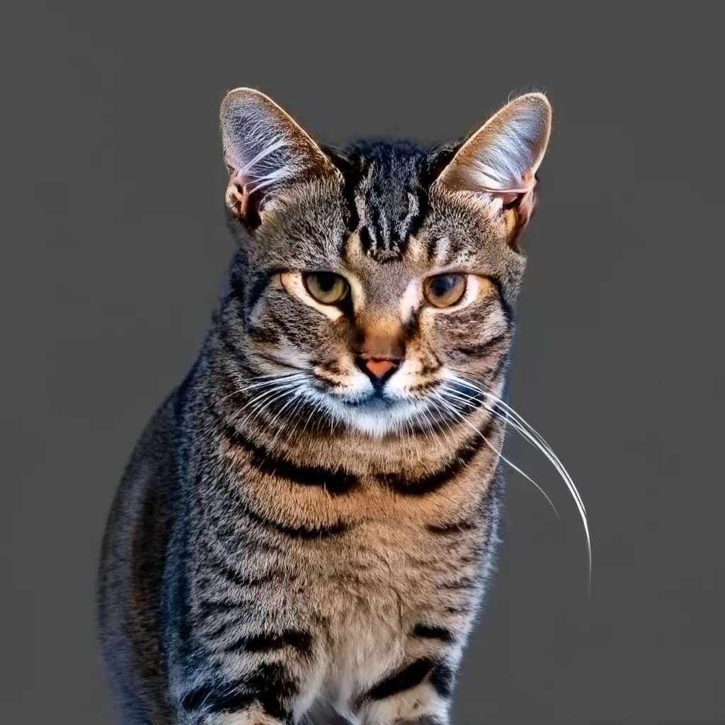 Close-up of a tabby cat with leopard-like features on Craiyon