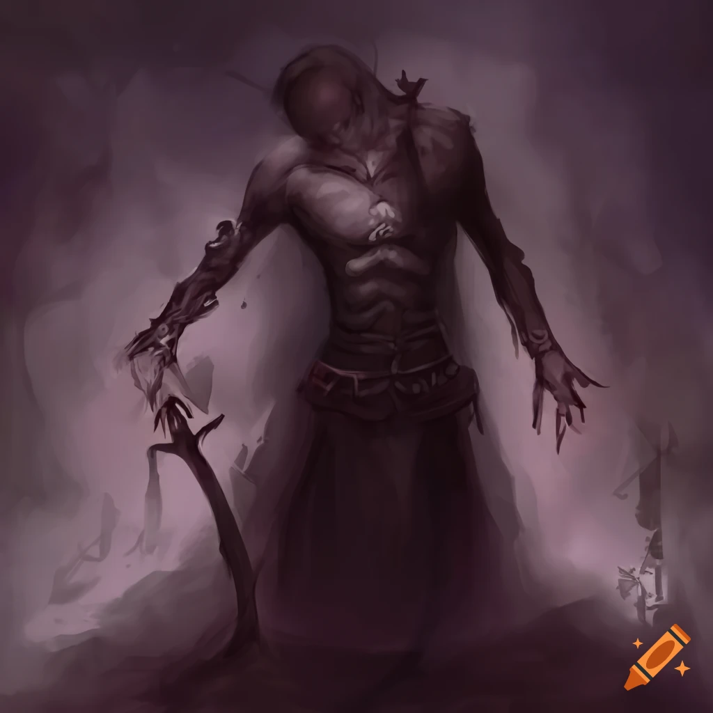 Gothic fantasy artwork of a man in distress on Craiyon