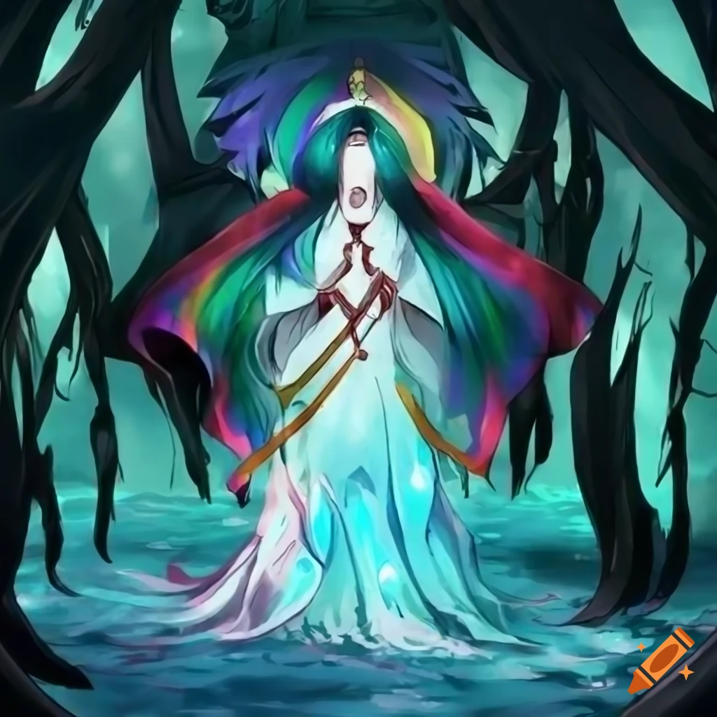 Anime-style depiction of a zanpakuto spirit summoning cloud warriors in ...