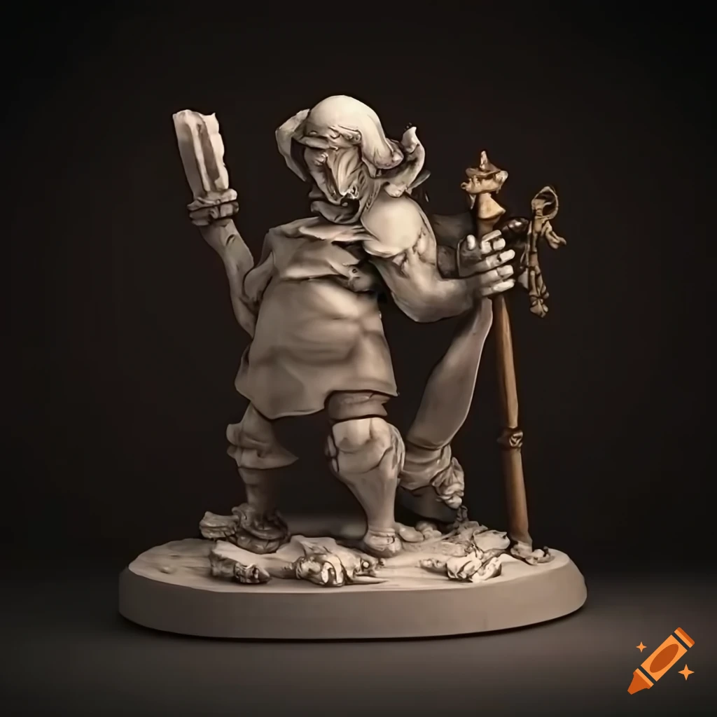 Sculpture of link battling a dungeon boss in zelda game on Craiyon