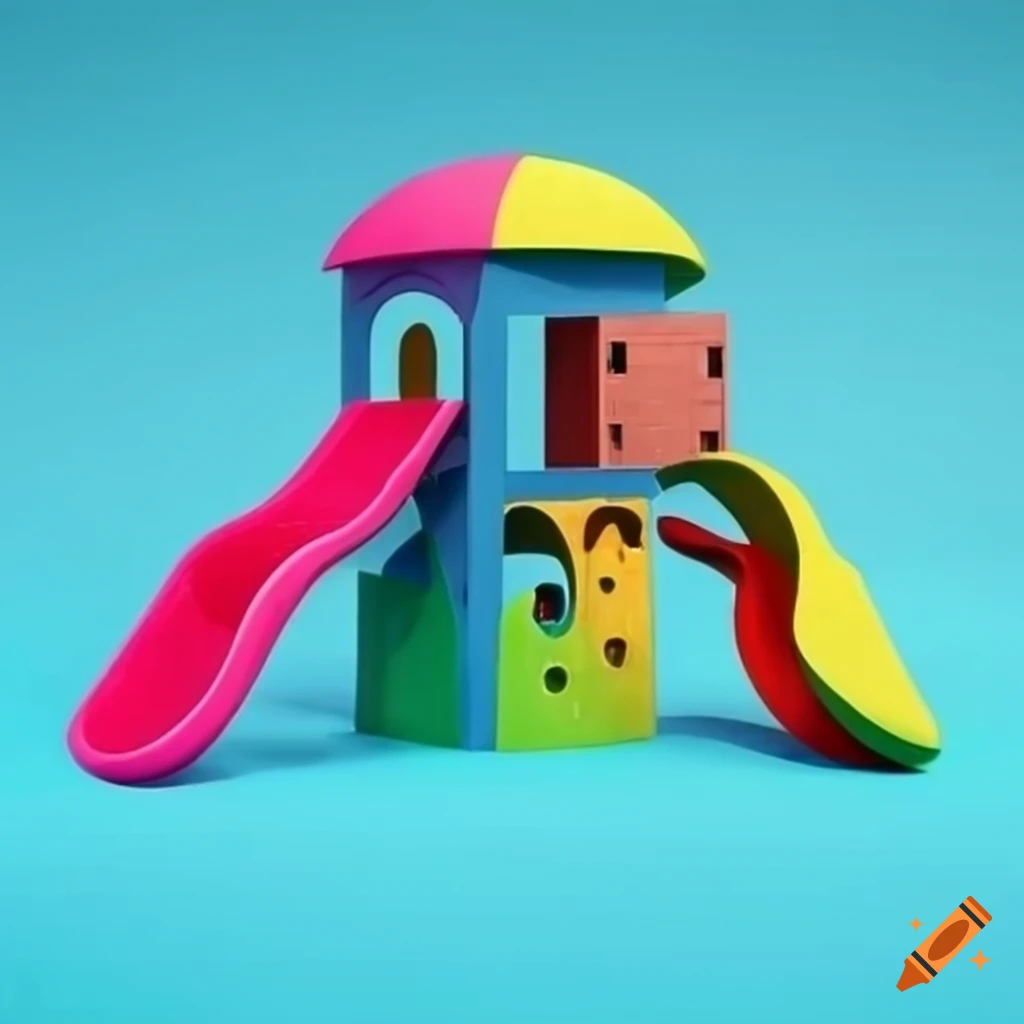 Surrealistic playground with vibrant colors