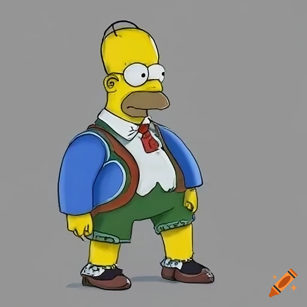 Homer simpson in traditional german costume on Craiyon
