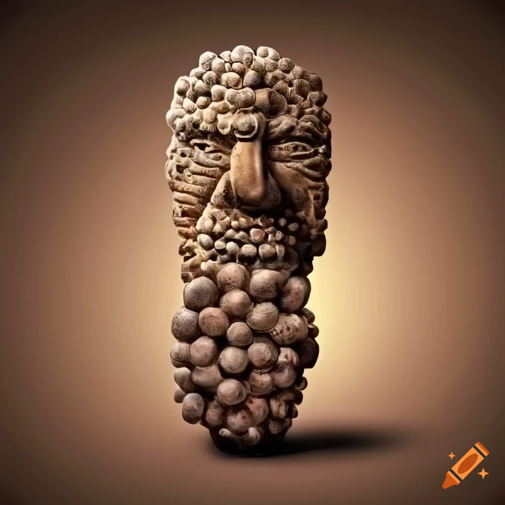 Grape god depicted as a neolithic rock carving