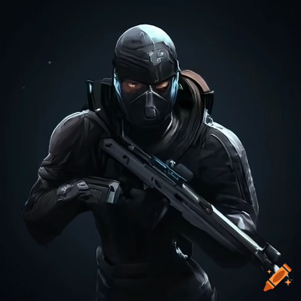 Image of a futuristic cyber ninja in the shadows on Craiyon