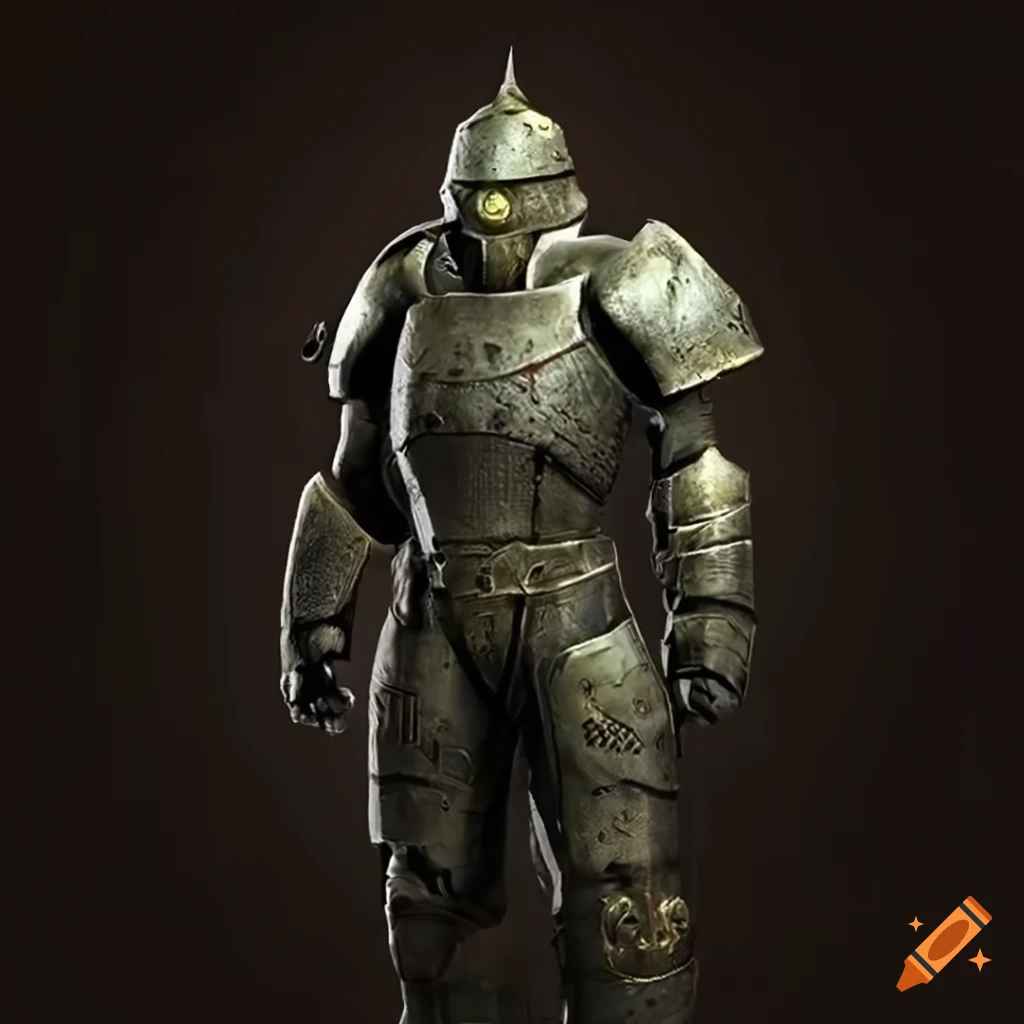 Synth gen 2 with heavy armor and brass knuckles on Craiyon