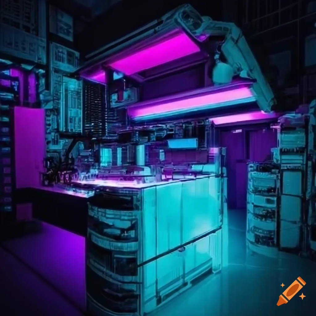 Cyberpunk themed medical laboratory on Craiyon