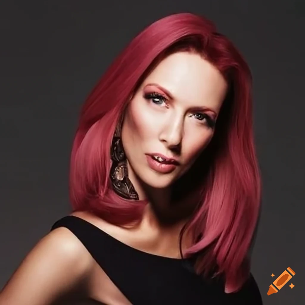 Neon pink ponytail wig on a white background on Craiyon