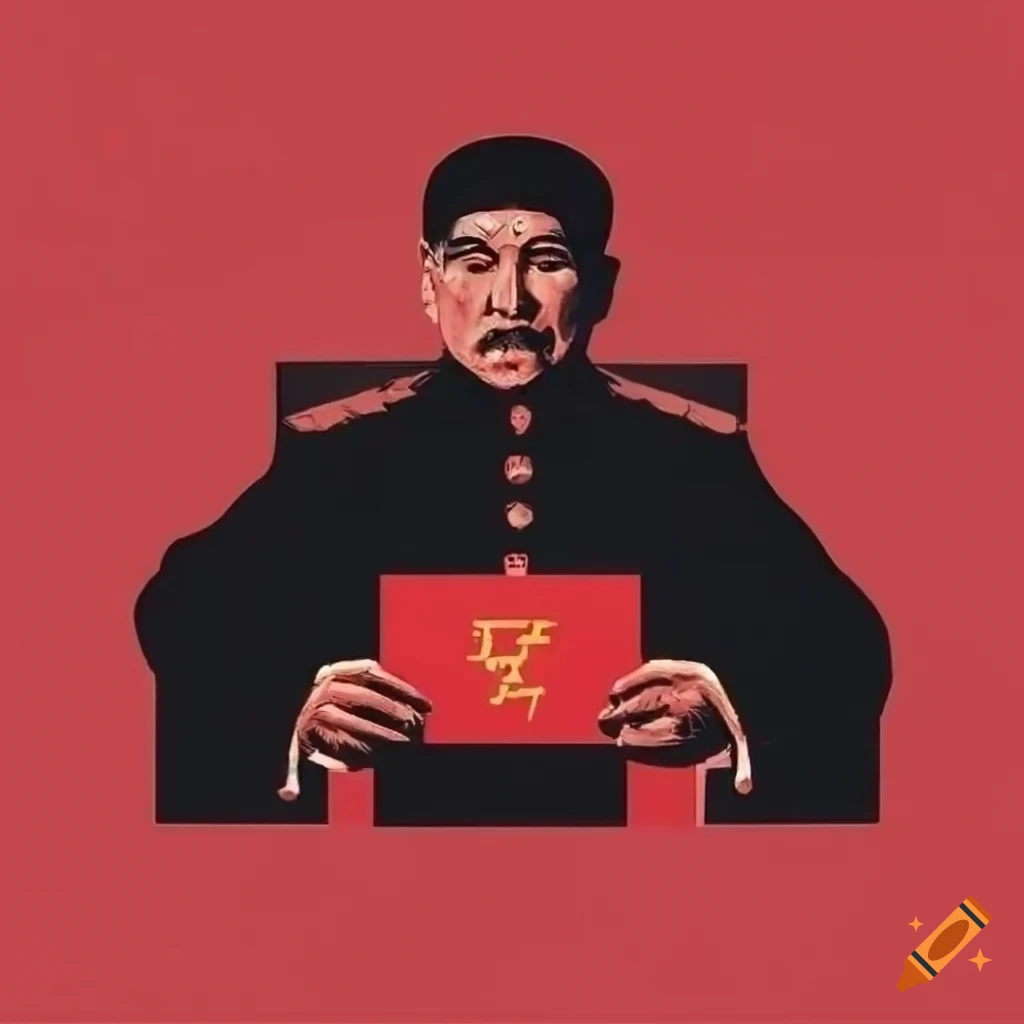 Red and black graphic design with propaganda elements on Craiyon