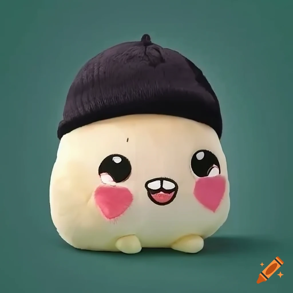 Adorable anime burrito stuffed animal with a beanie on Craiyon