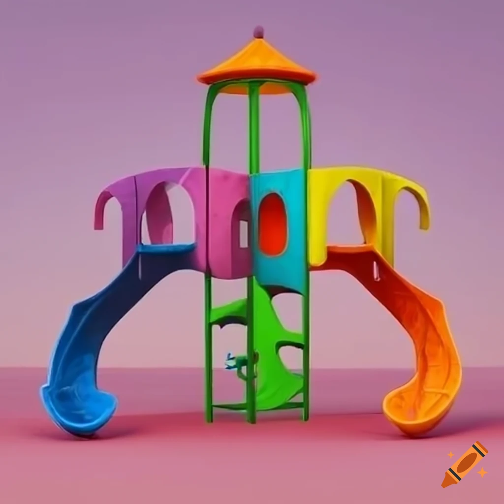 Children playing on a gym climbing frame on Craiyon