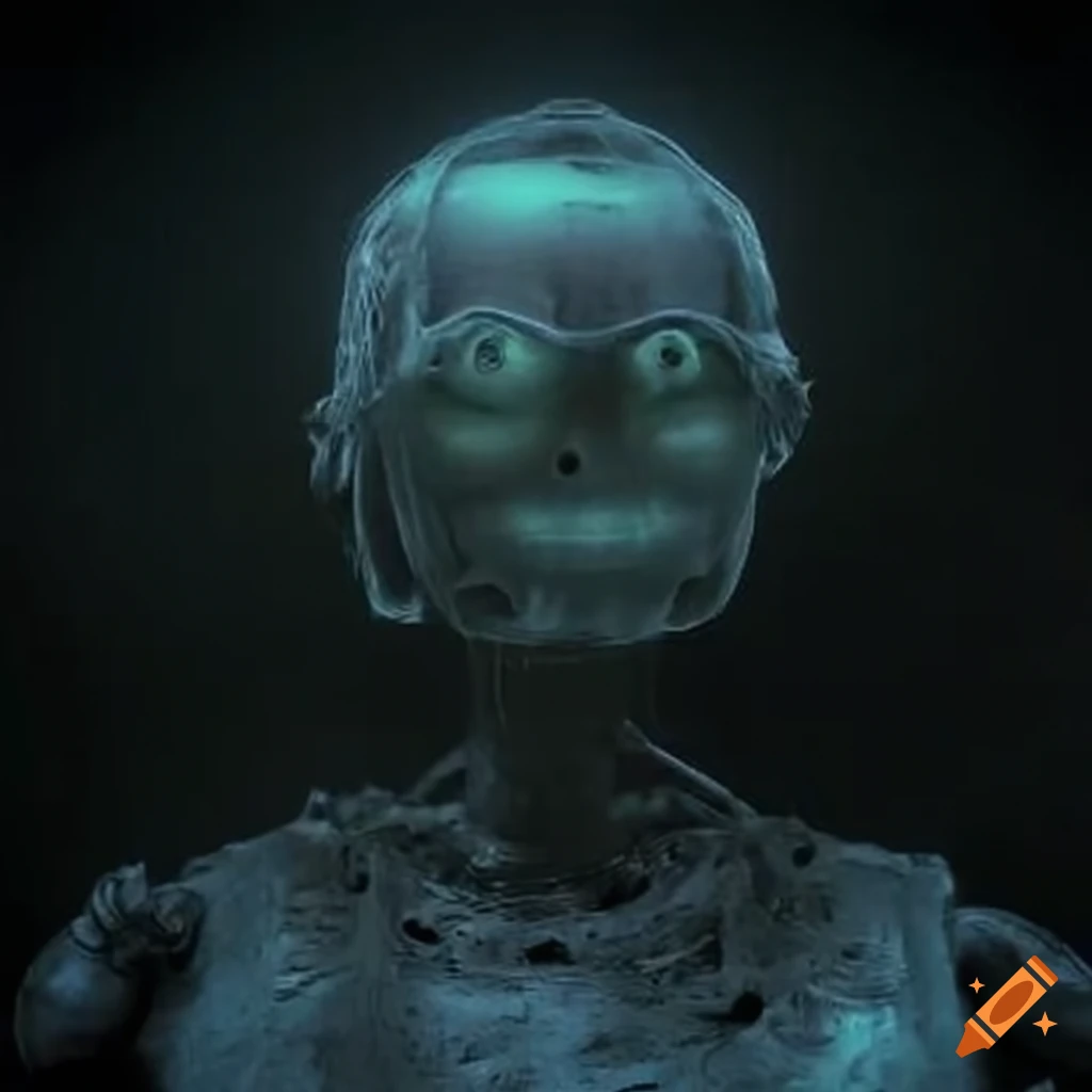 Image of an eerie ghost-like robot on Craiyon