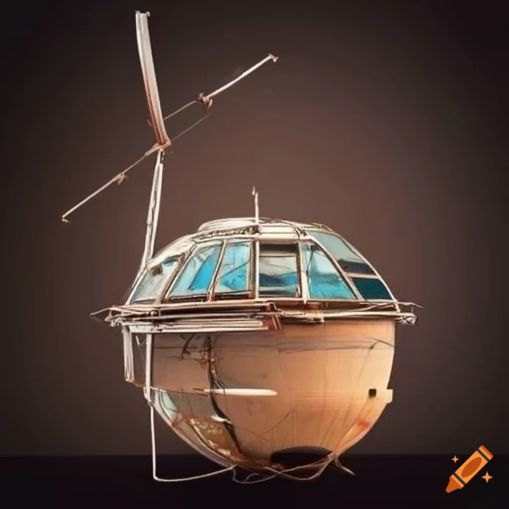 Intricate technical drawing of a unique living pod on Craiyon