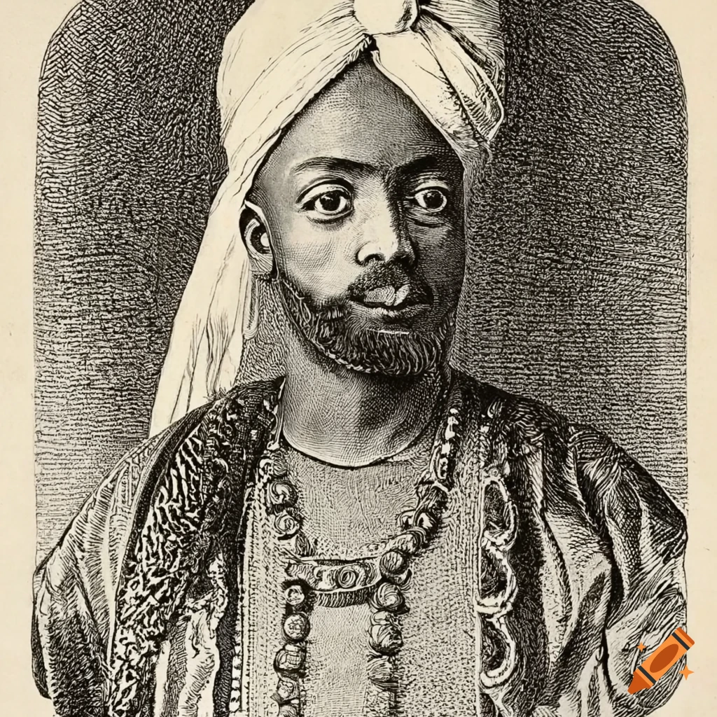 Engraving of an African Moroccan sultan on Craiyon