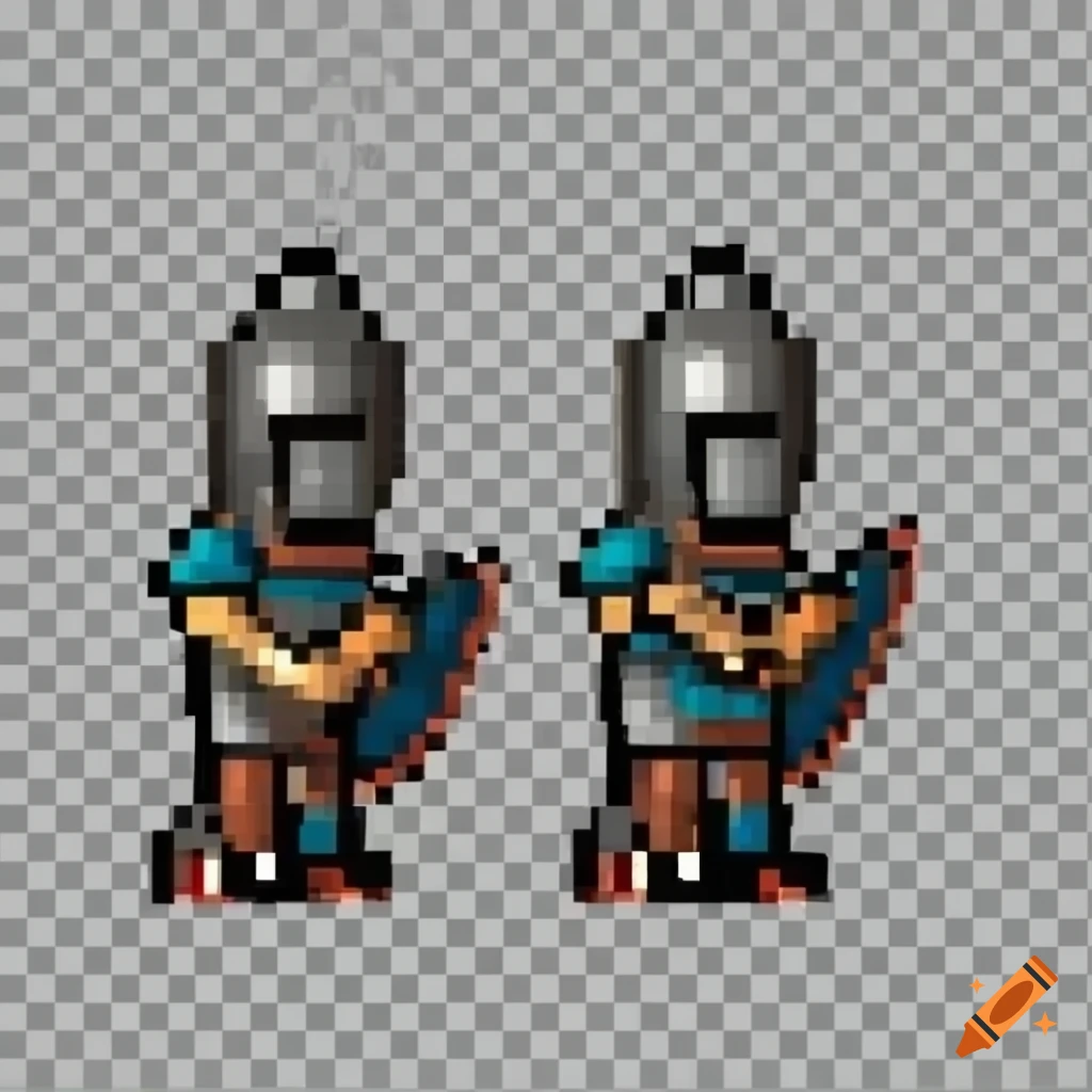 Pixel art of medieval infantry marching into battle on Craiyon