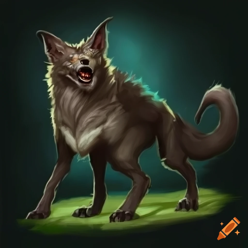 Art of a wolf bat hybrid on Craiyon