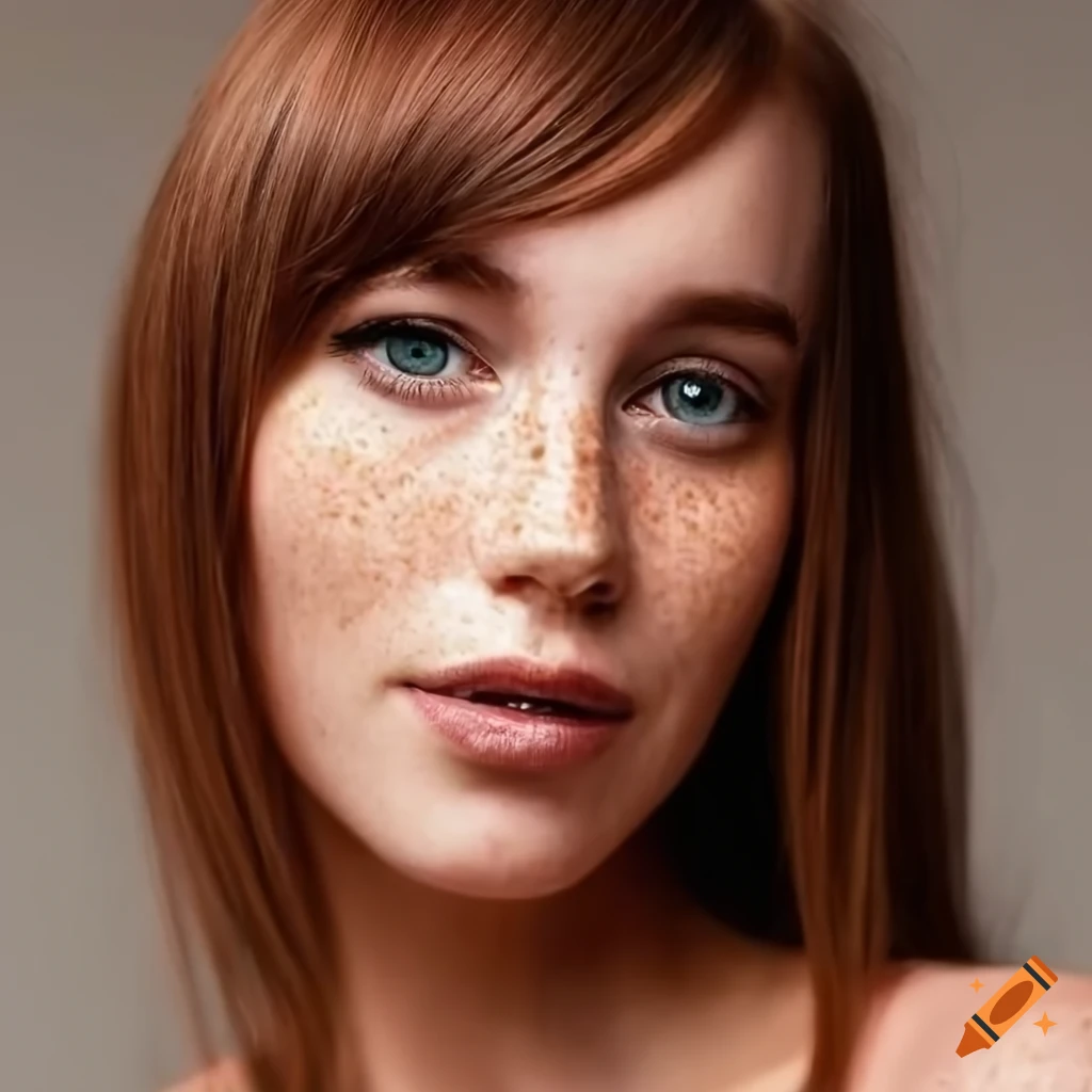 Portrait Of A Beautiful Smiling Woman With Freckles On Craiyon