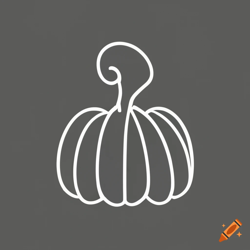 Minimalistic black and white glyph of a pumpkin